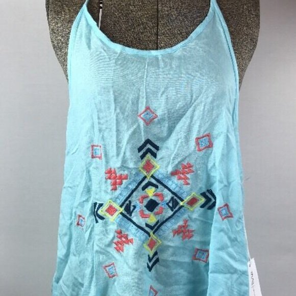 Truth NYC | Tops | Truth Nyc Tribal Print Blue Crinkle Tank Size L ...